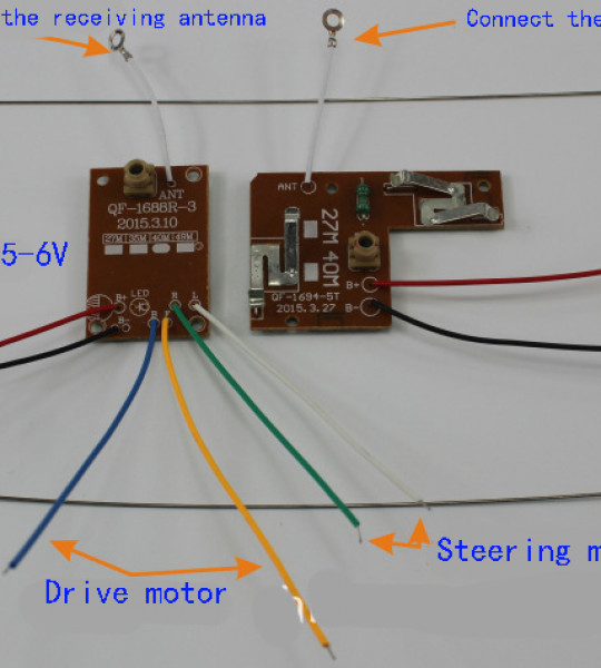 40Mhz Simple 4 Channel 10 Meter Radio RC Transmitter Receiver Board Kit ...