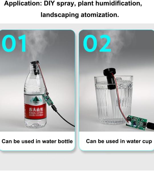 Ultrasonic Mist Maker Humidifier – 5V Type-C USB Atomizer Module with ...