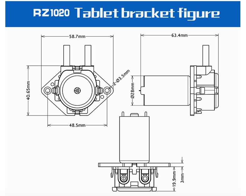 High Precision Mini Peristaltic Pump- 12V