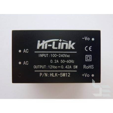 HLK-5M12 Hi-Link 12V 0.42A 5W AC To DC Power Supply Module