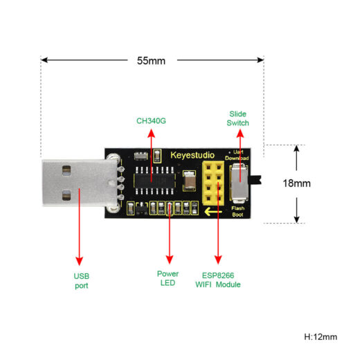 USB to ESP8266 WIFI Computer Development Board Module Adaptor
