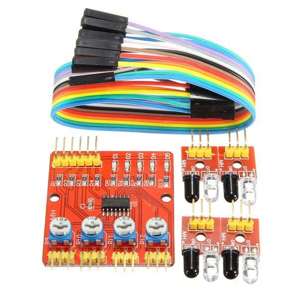 4 Channel Infrared Detection Tracing Photoelectric Sensor